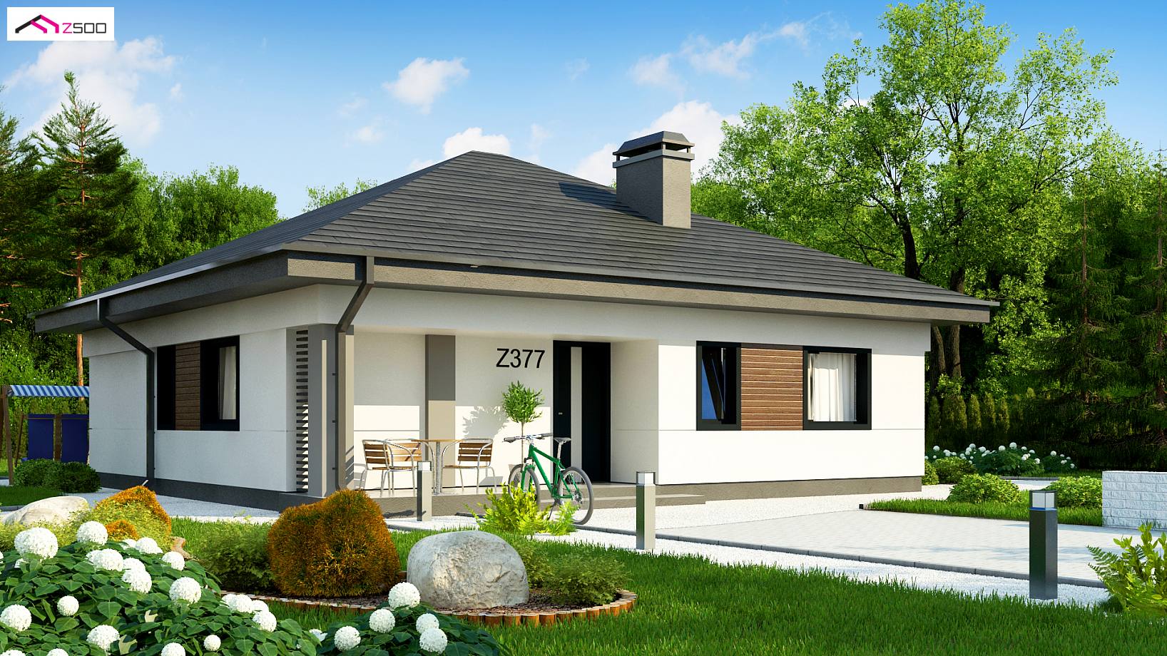 Projekt domu Z377 Współczesny, parterowy dom z dachem kopertowym ...