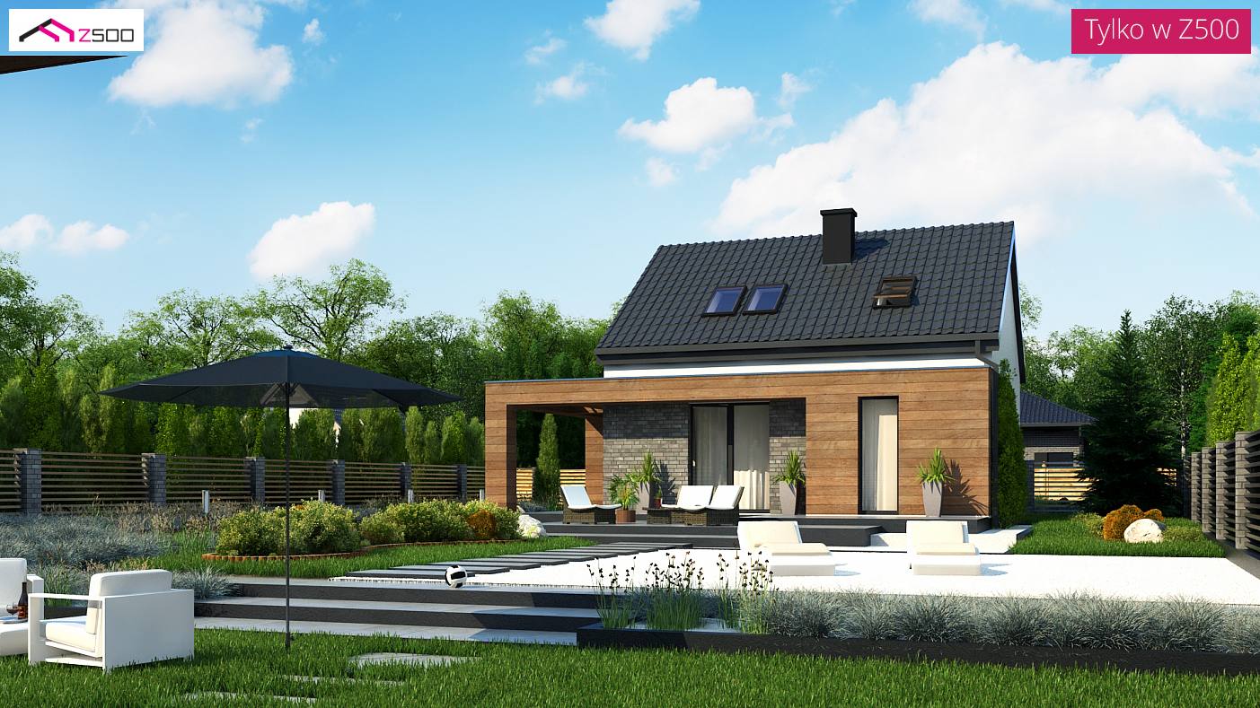 Projekt domu Z385 Prosty dom z poddaszem użytkowym o powierzchni 95m2 z ...