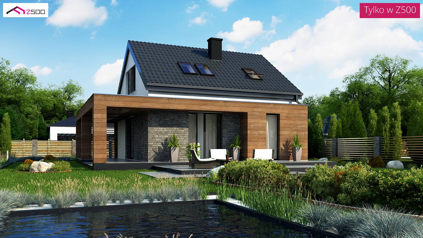 Projekt domu Z385 Prosty dom z poddaszem użytkowym o powierzchni 95m2 z ...