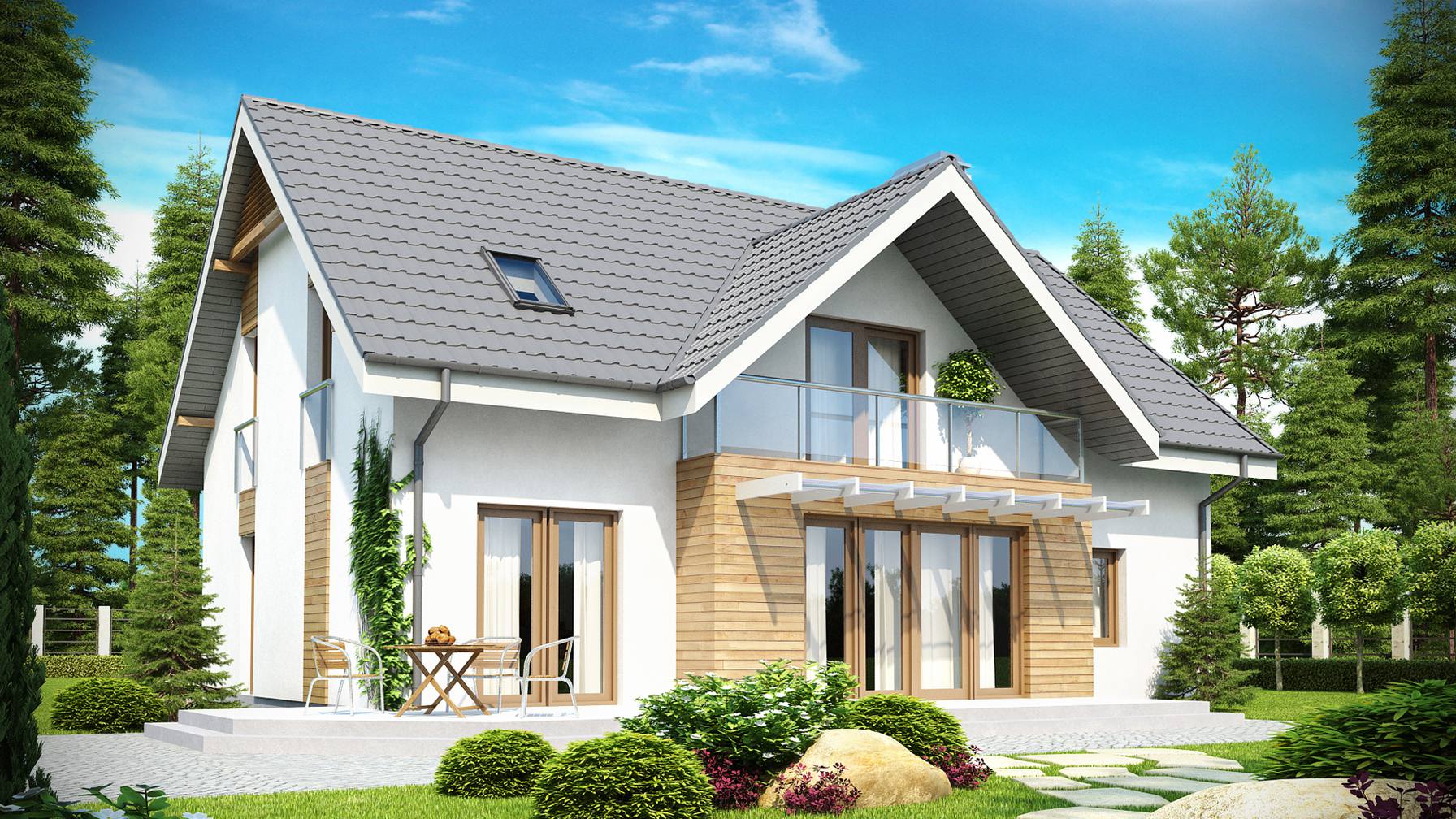 Projekt domu Z170 Projekt prostego domu jednorodzinnego z użytkowym ...